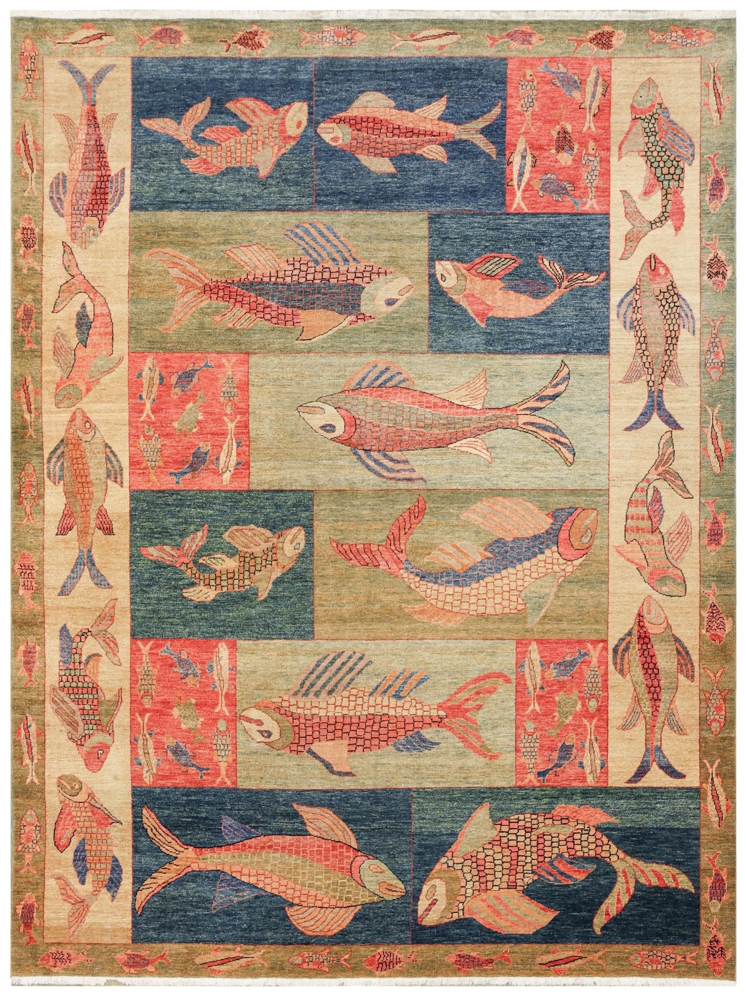Panel Fish Handwoven Contemporary Rug | Landry & Arcari – Landry ...