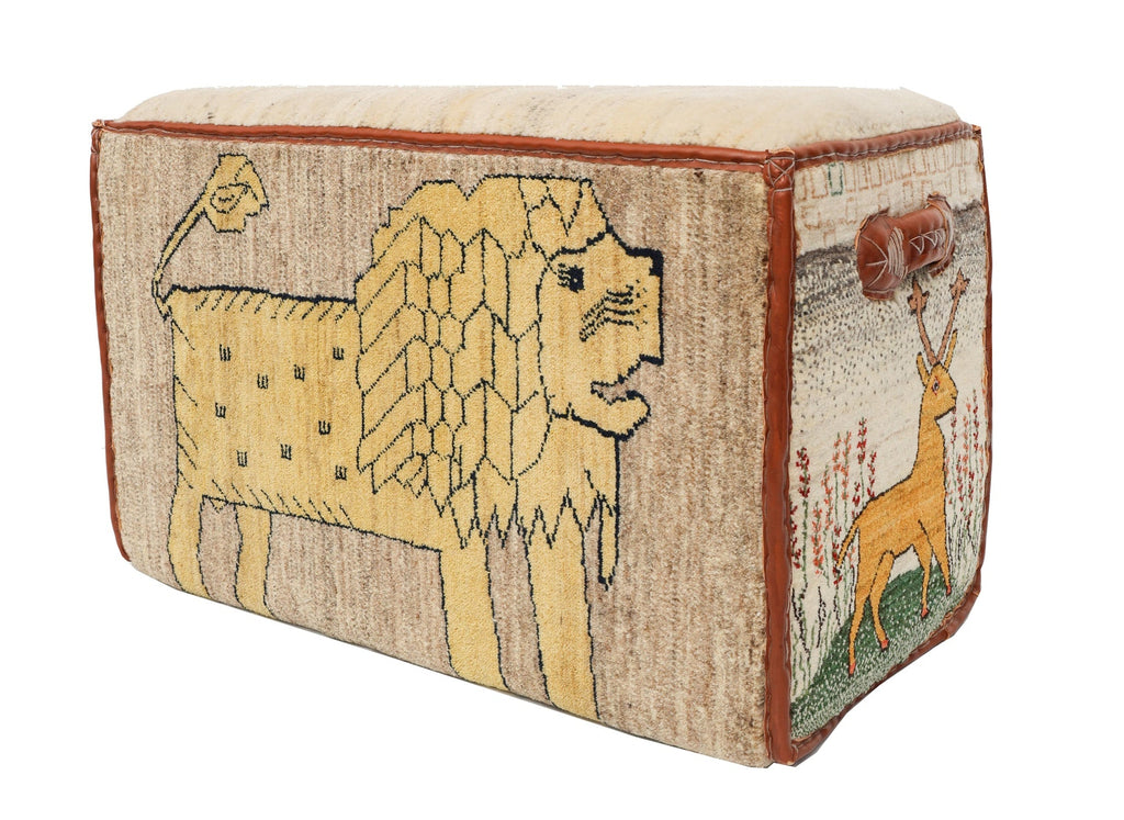 Lion Gabbeh Ottoman Tribal Rug | Landry & Arcari