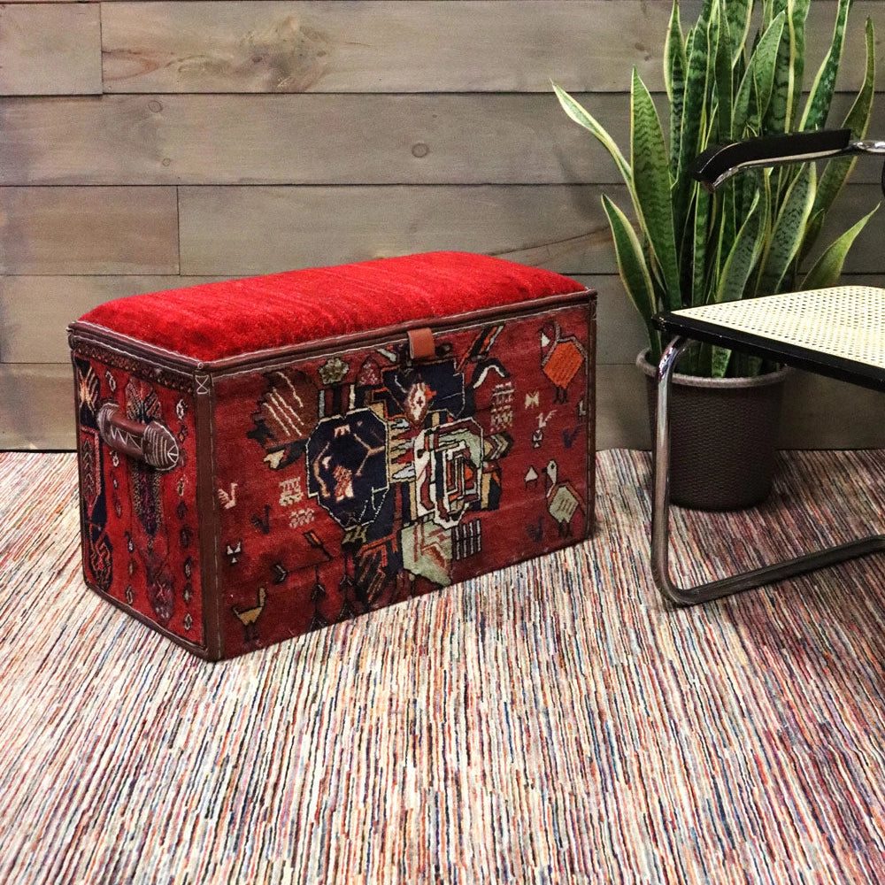Ottoman Trunk Ottoman Tribal Rug | Landry & Arcari – Landry & Arcari ...