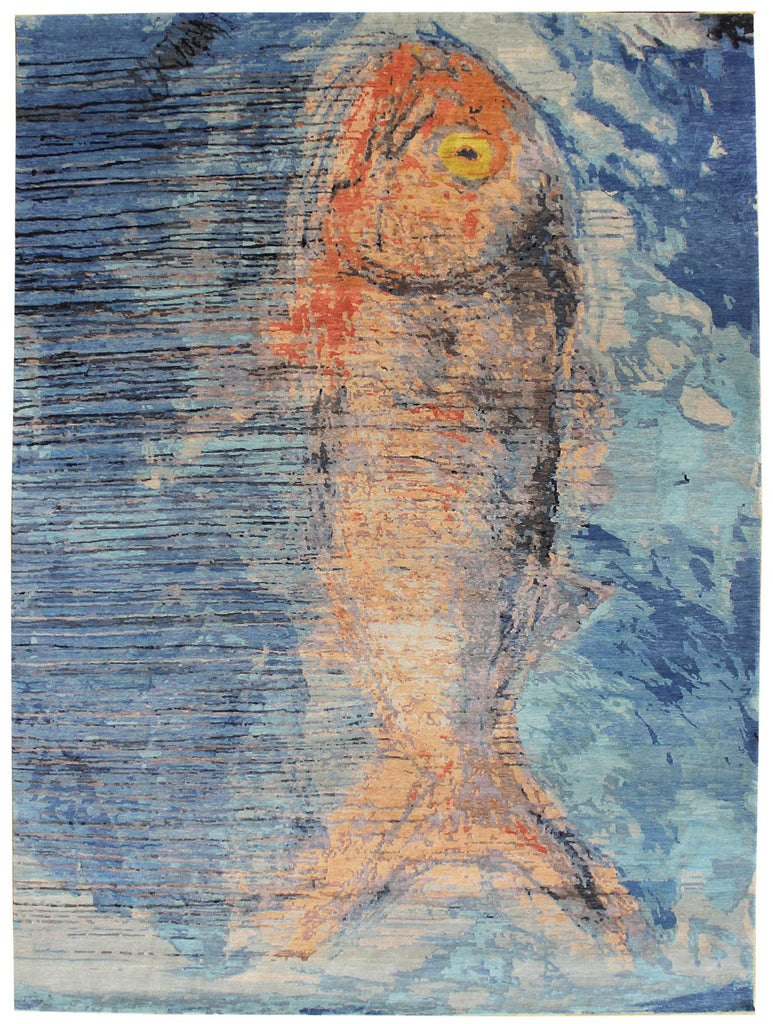 Sarkin Big Fish Handwoven Contemporary Rug | Landry & Arcari