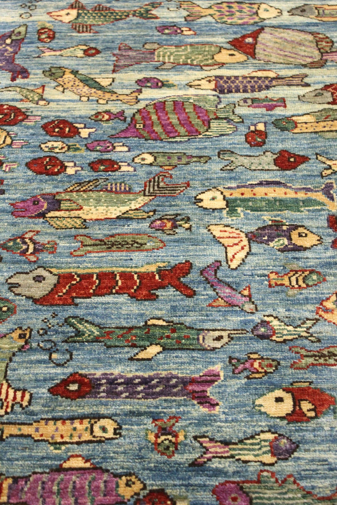 Small Fish Handwoven Contemporary Rug | Landry & Arcari