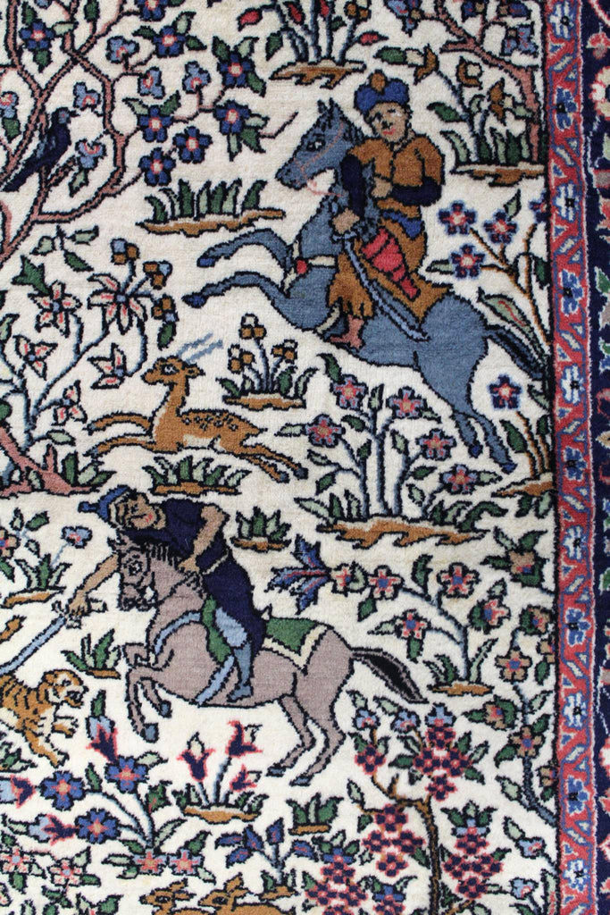 Vintage Hunting Tabriz Handwoven Traditional Rug | Landry & Arcari