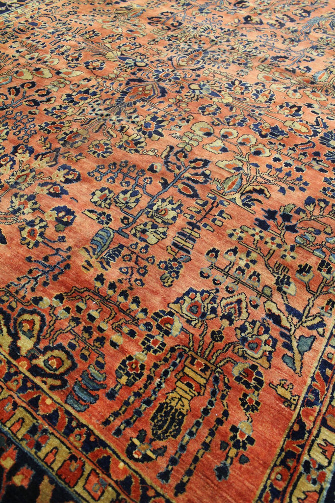 Antique Mahajaran Sarouk Handwoven Traditional Rug | Landry & Arcari