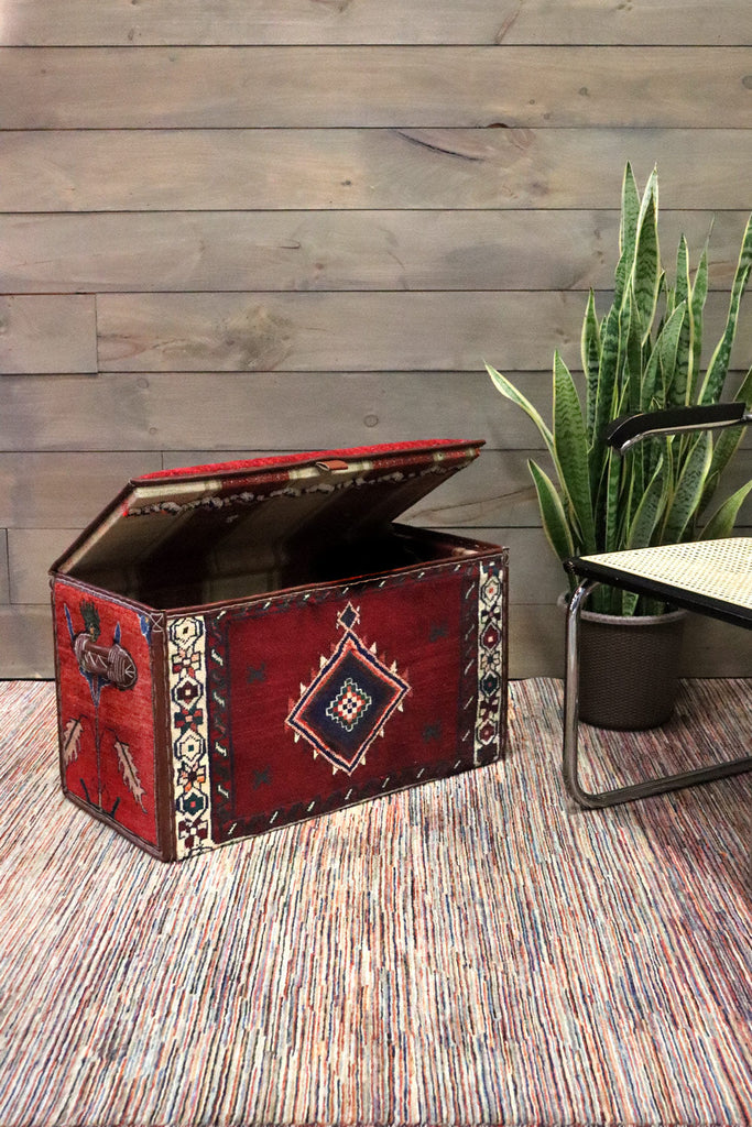 Ottoman Trunk Ottoman Tribal Rug | Landry & Arcari